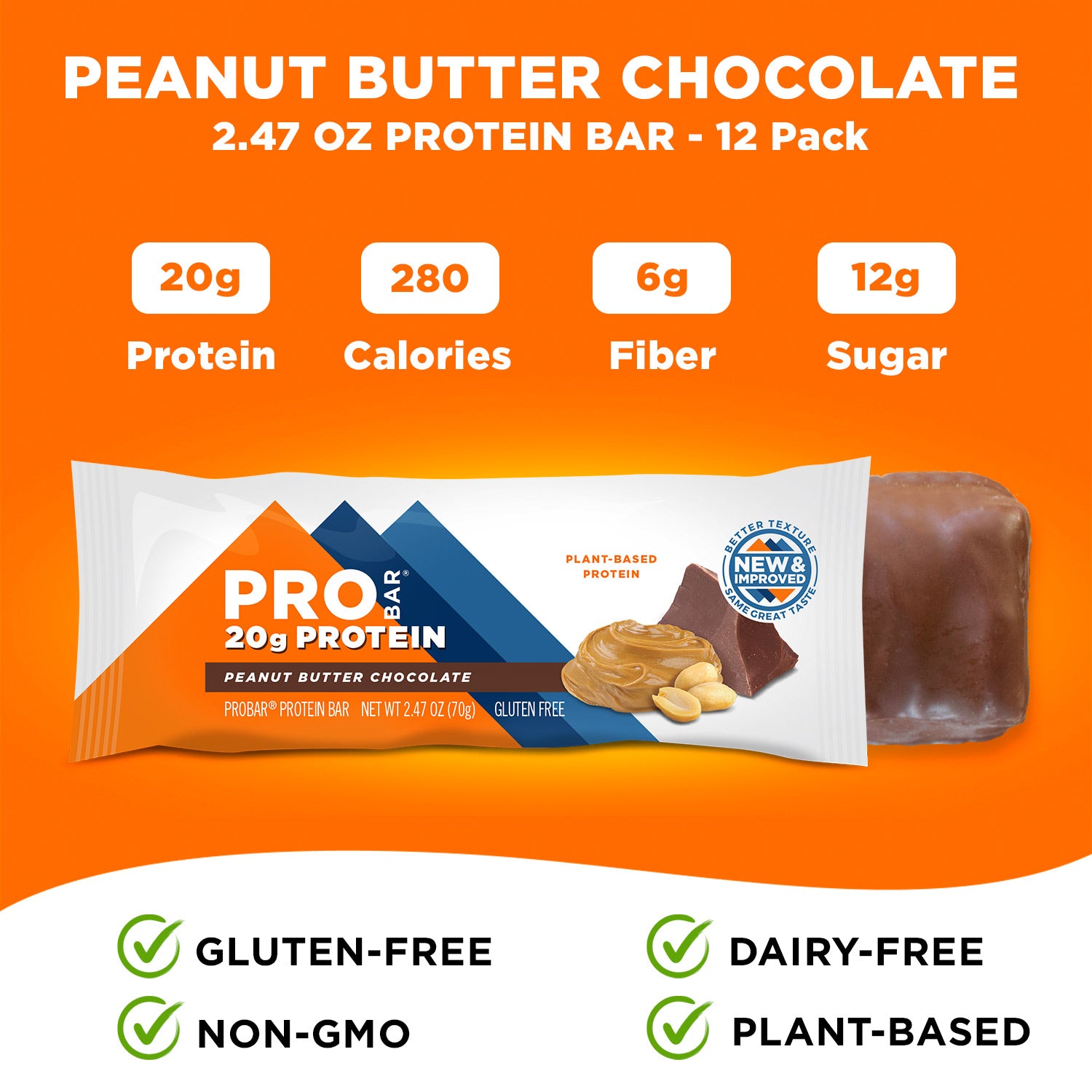 Peanut Butter Chocolate 12-Pack Protein Bar – PROBAR