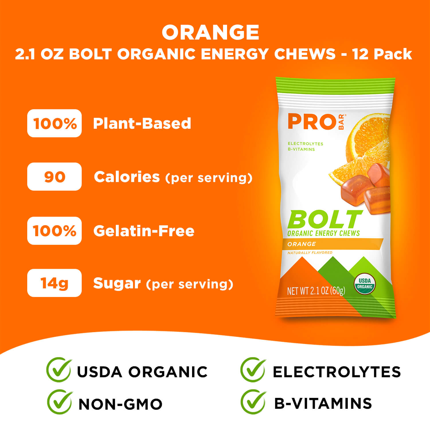 BOLT Energy Chew Orange 12-Pack – PROBAR